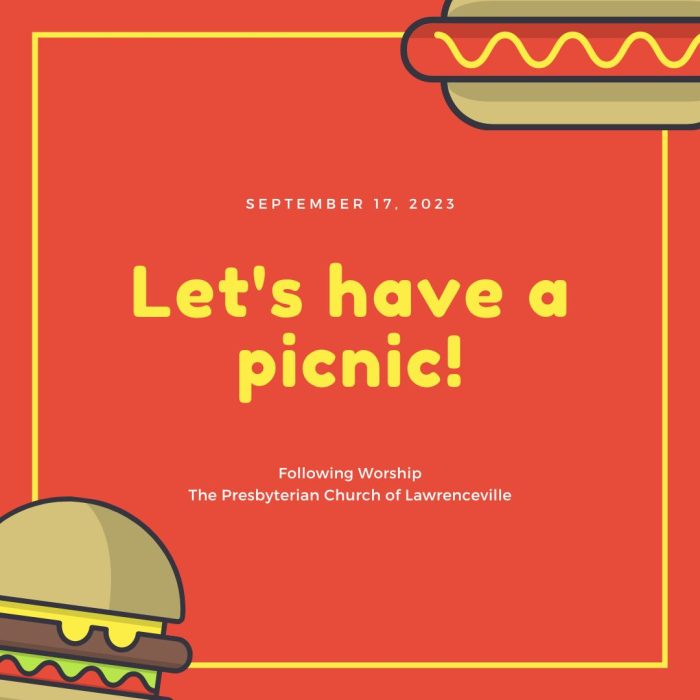 Annual Picnic - September 17 - The Presbyterian Church of Lawrenceville